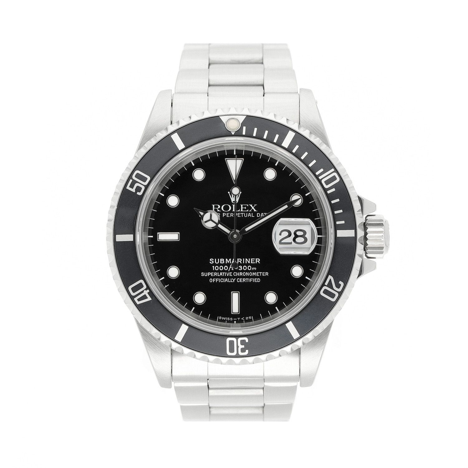 Rolex Submariner Date 40 Ref. 16610 Tritium Dial Edelstahl 1996 Full ...